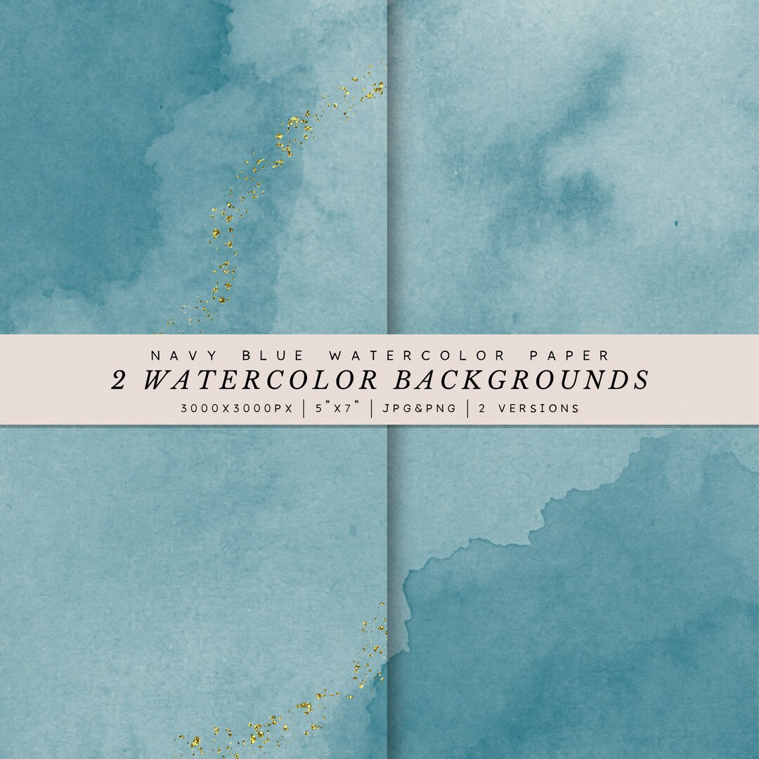 Navy Blue Watercolor Background Blue Watercolor Digital Paper ...