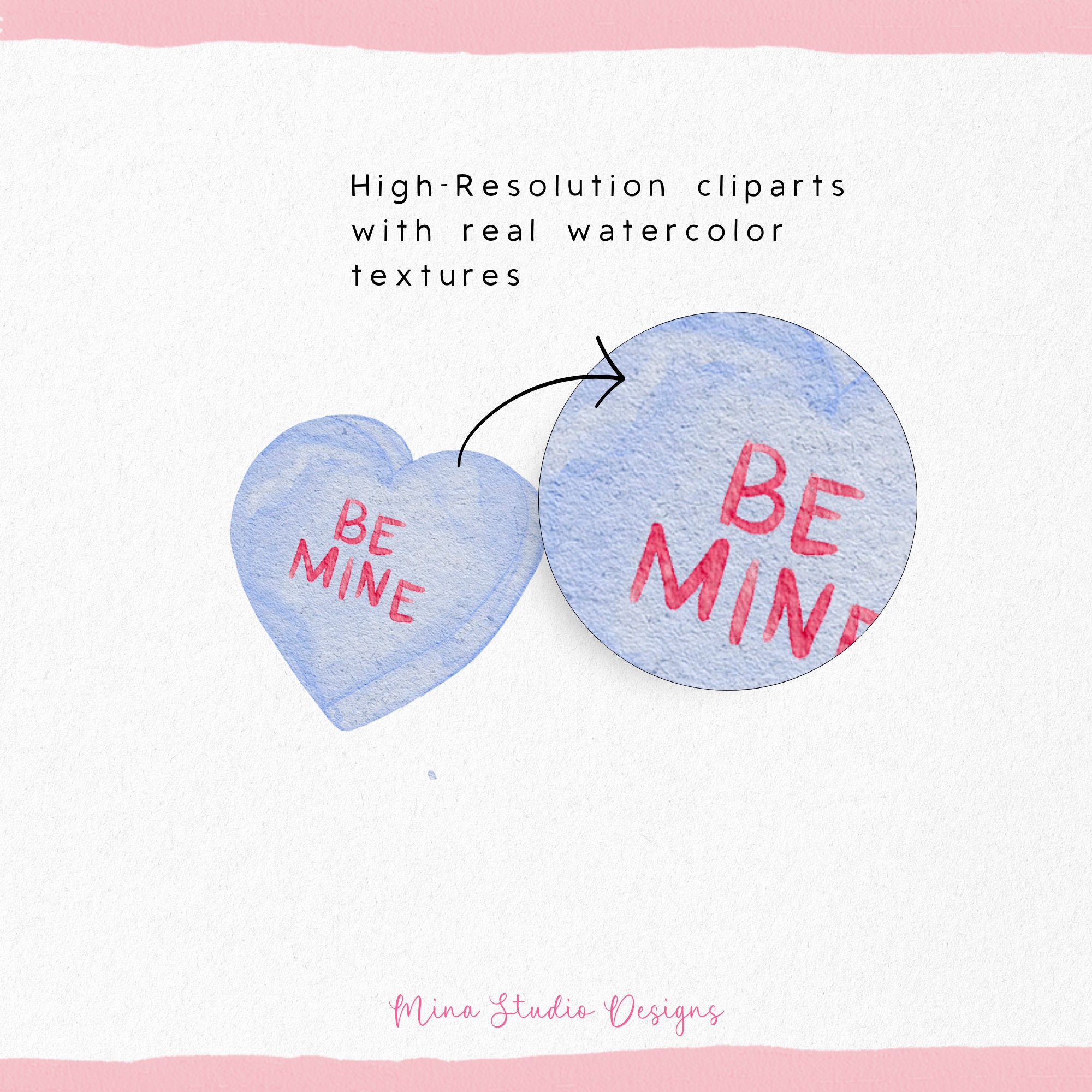 Watercolor Candy Hearts Clipart, Valentines Day Heart Candy, Pastel ...