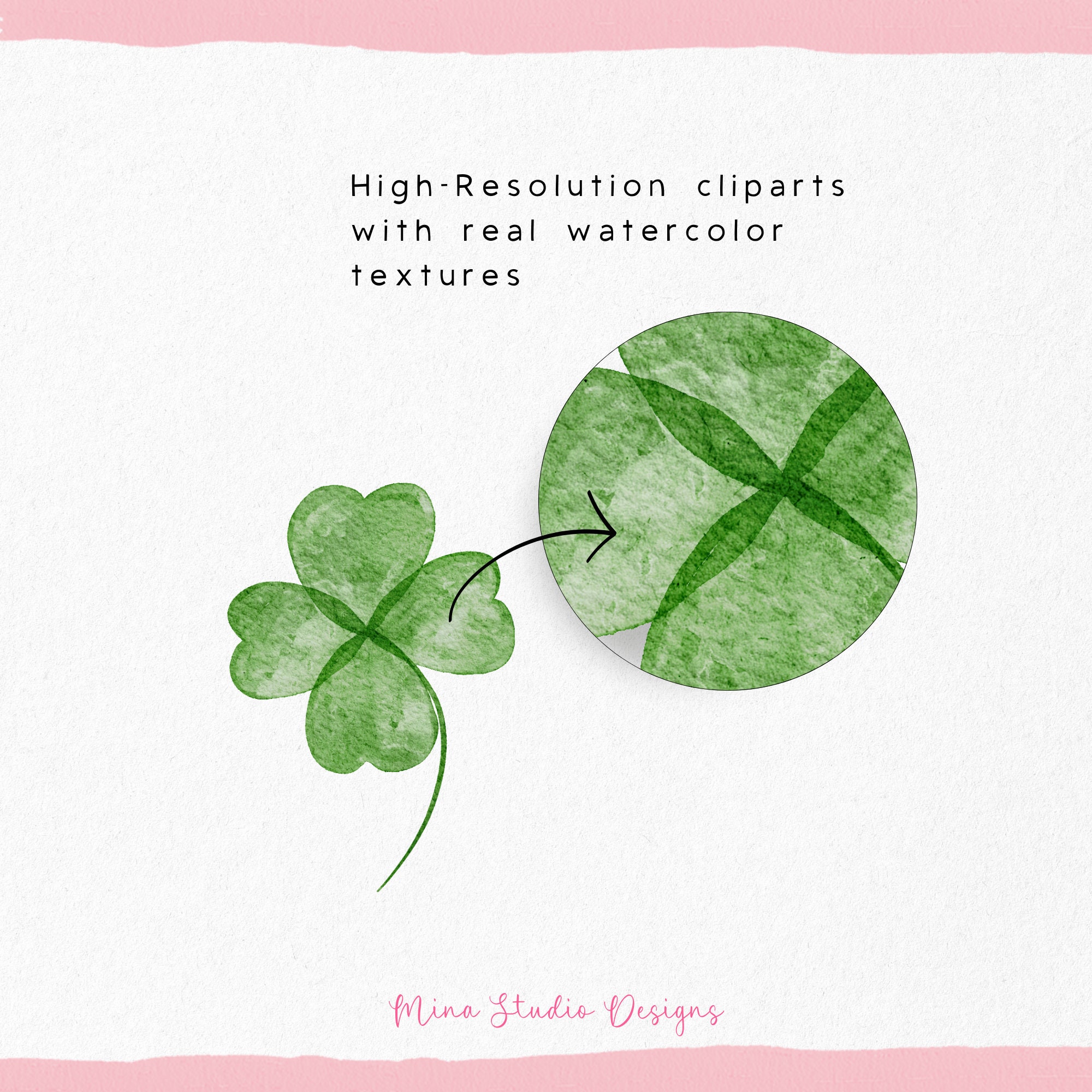 St. Patricks Day Watercolor Clipart Bundle, Green Stripes Seamless ...