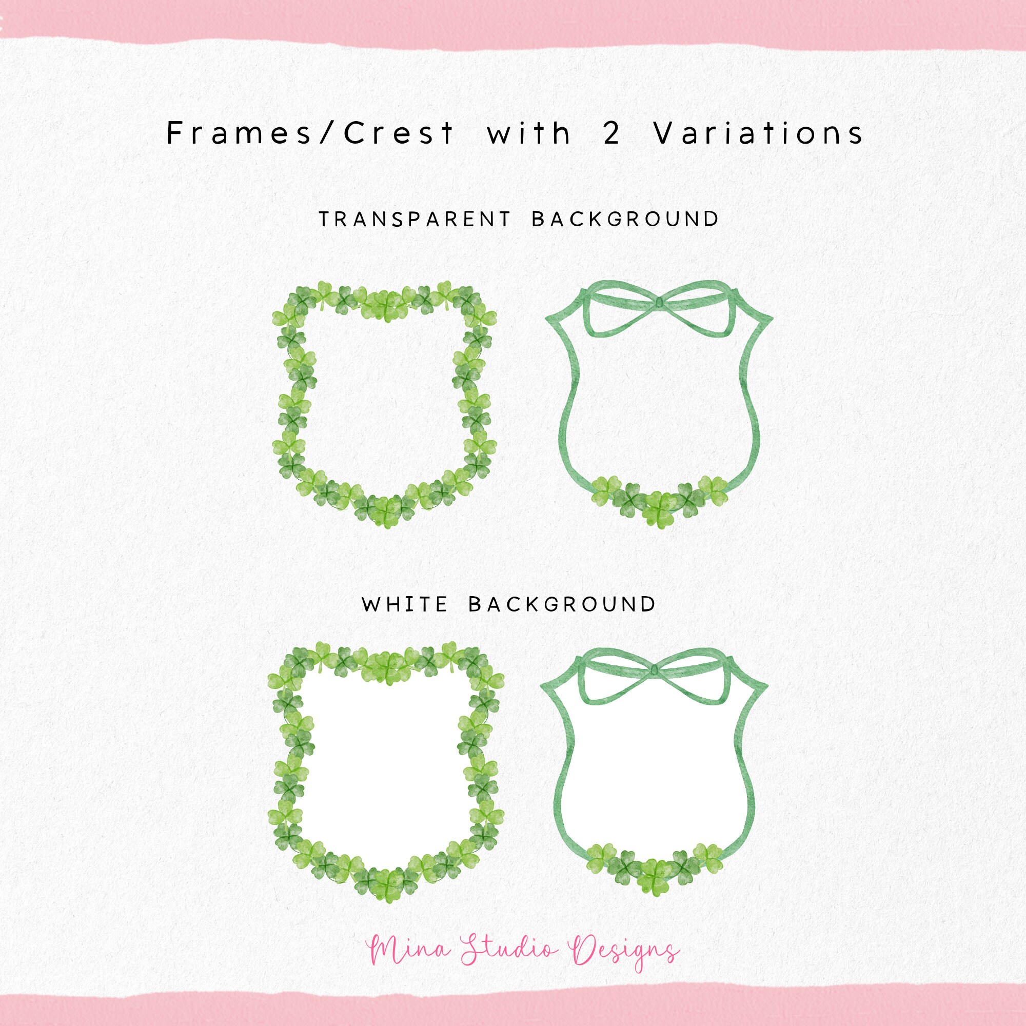 St. Patricks Day Watercolor Clipart Bundle, Green Stripes Seamless ...