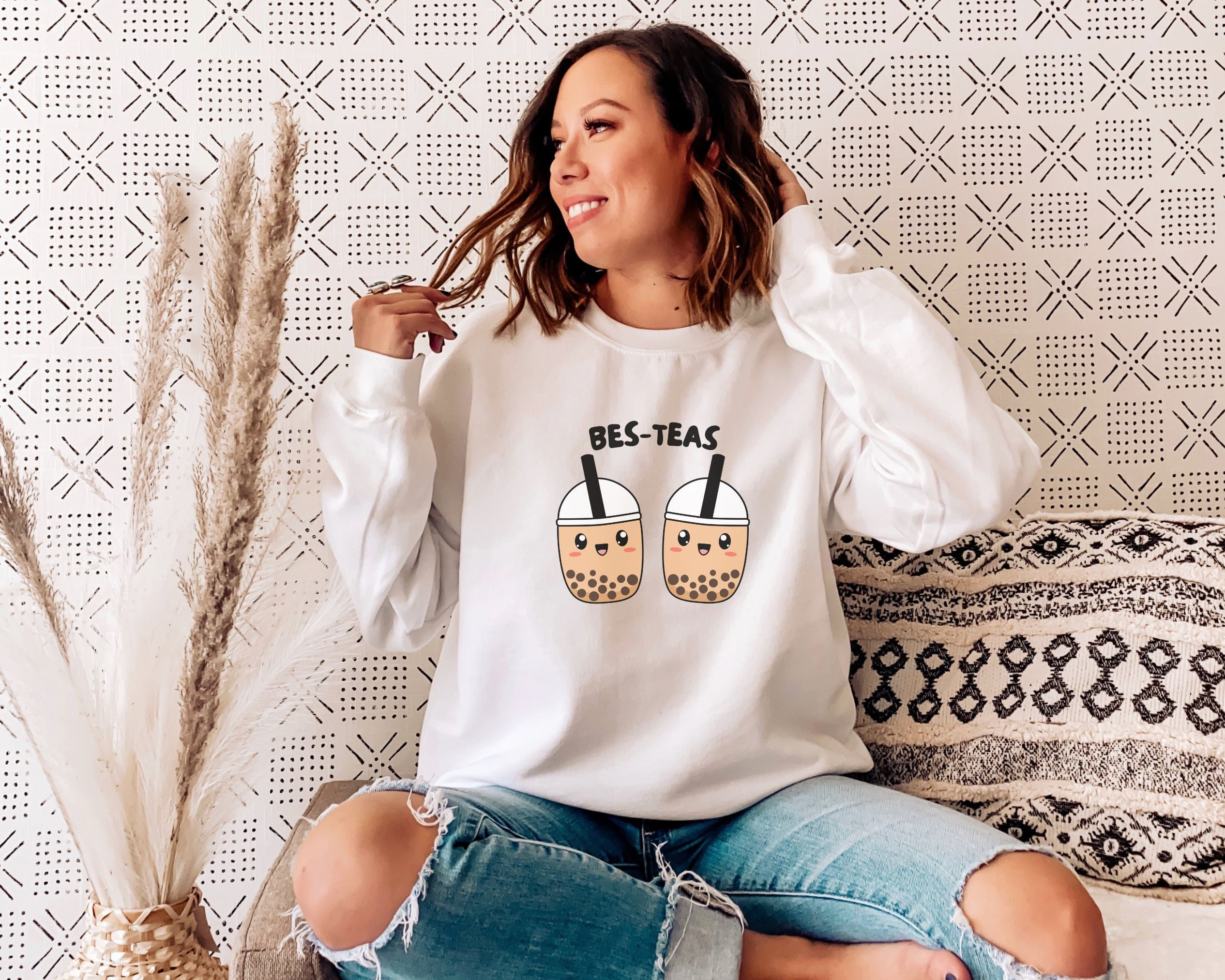 Boba Tea Sweatshirt, Besteas, Bubble Tea Sweater, Boba Milk Tea ...