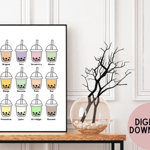 Boba Print, Boba Tea Print, Bubble Tea Print, Boba Wall Art, Boba Decor ...