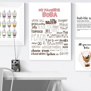 Boba Print, Boba Tea Print, Bubble Tea Print, Boba Wall Art, Boba Decor ...