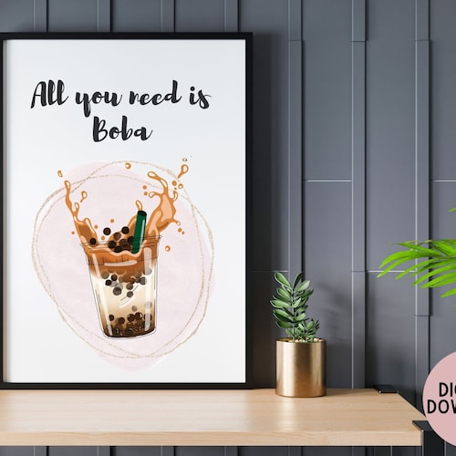 Bubble Tea Art Boba Tea Poster Digital Download - Etsy