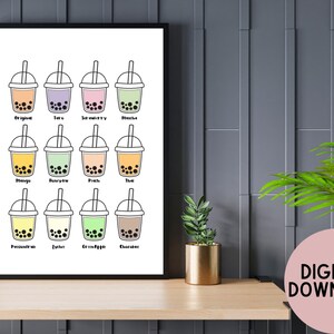 Boba Print, Boba Tea Print, Bubble Tea Print, Boba Wall Art, Boba Decor ...