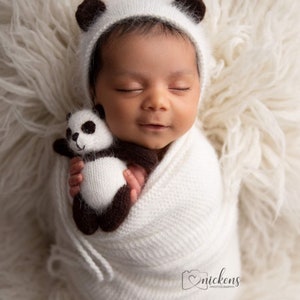 Teddy Panda Baby Outfit, Teddy Panda Set for Newborn Photo Shoot, Hat ...