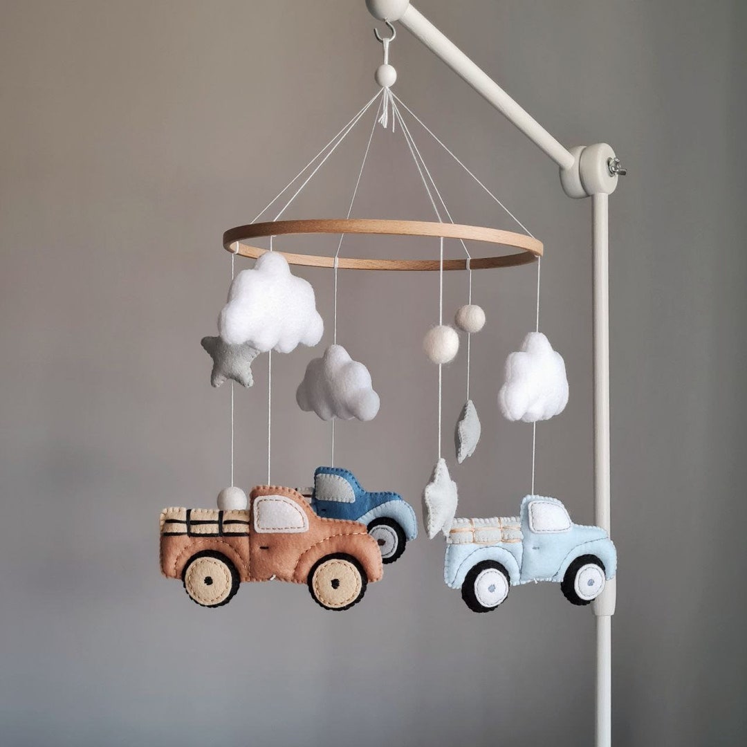 Felt Truck Baby Mobile, Clouds and Stars, Nursery Decor - Etsy
