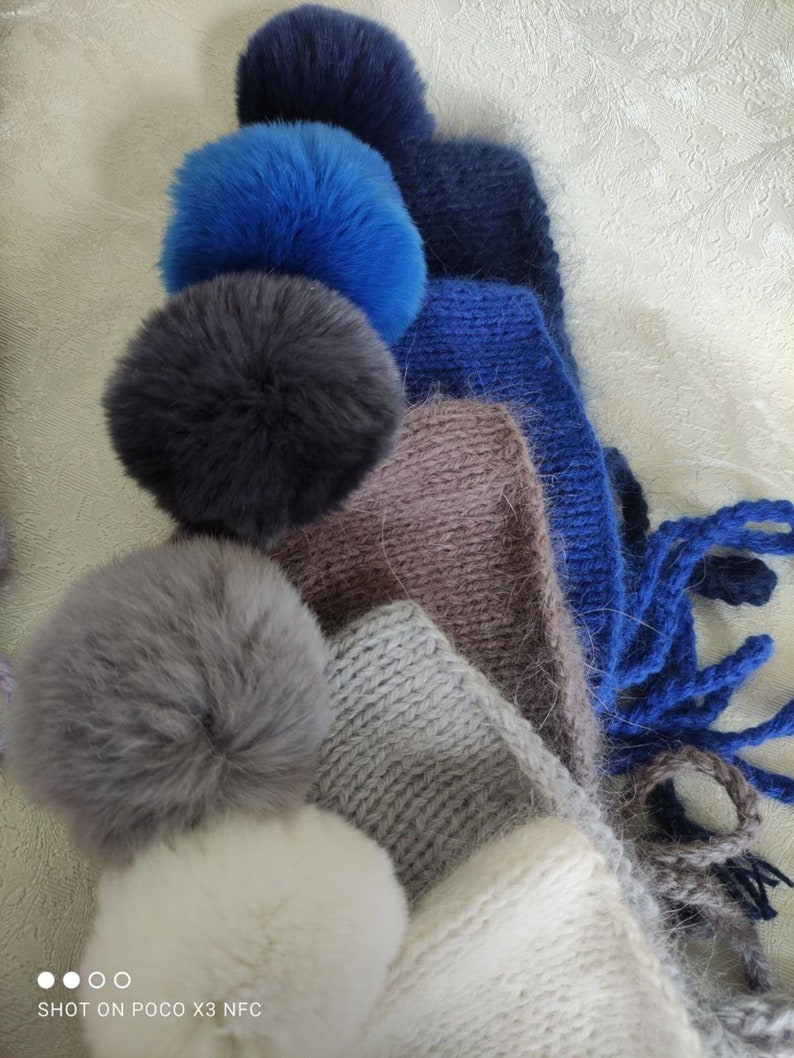 Angora Cap for Newborn Photo Shoot Bonnet a Pompom Photo - Etsy