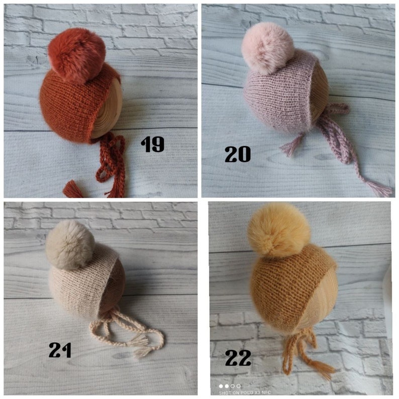 Angora Cap for Newborn Photo Shoot Bonnet a Pompom Photo - Etsy