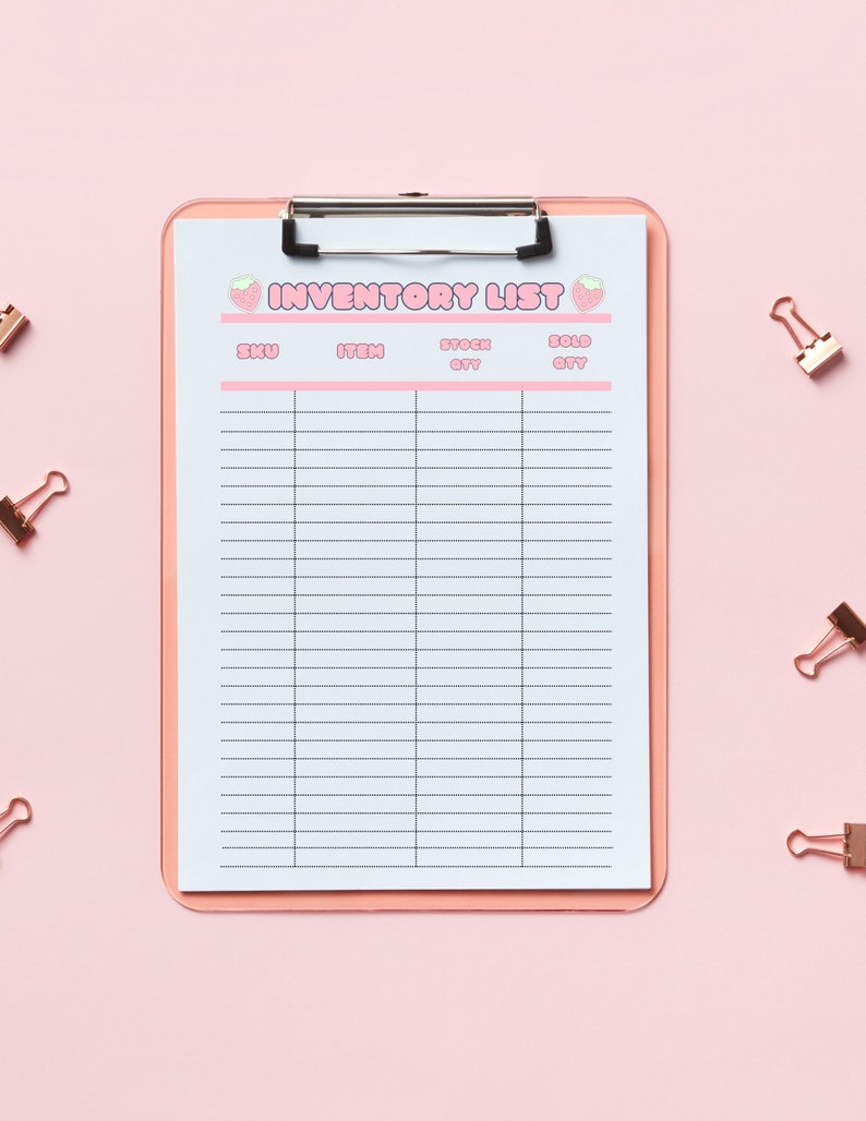 Inventory Management Form, Pop up Inventory Sheet, Small Business ...