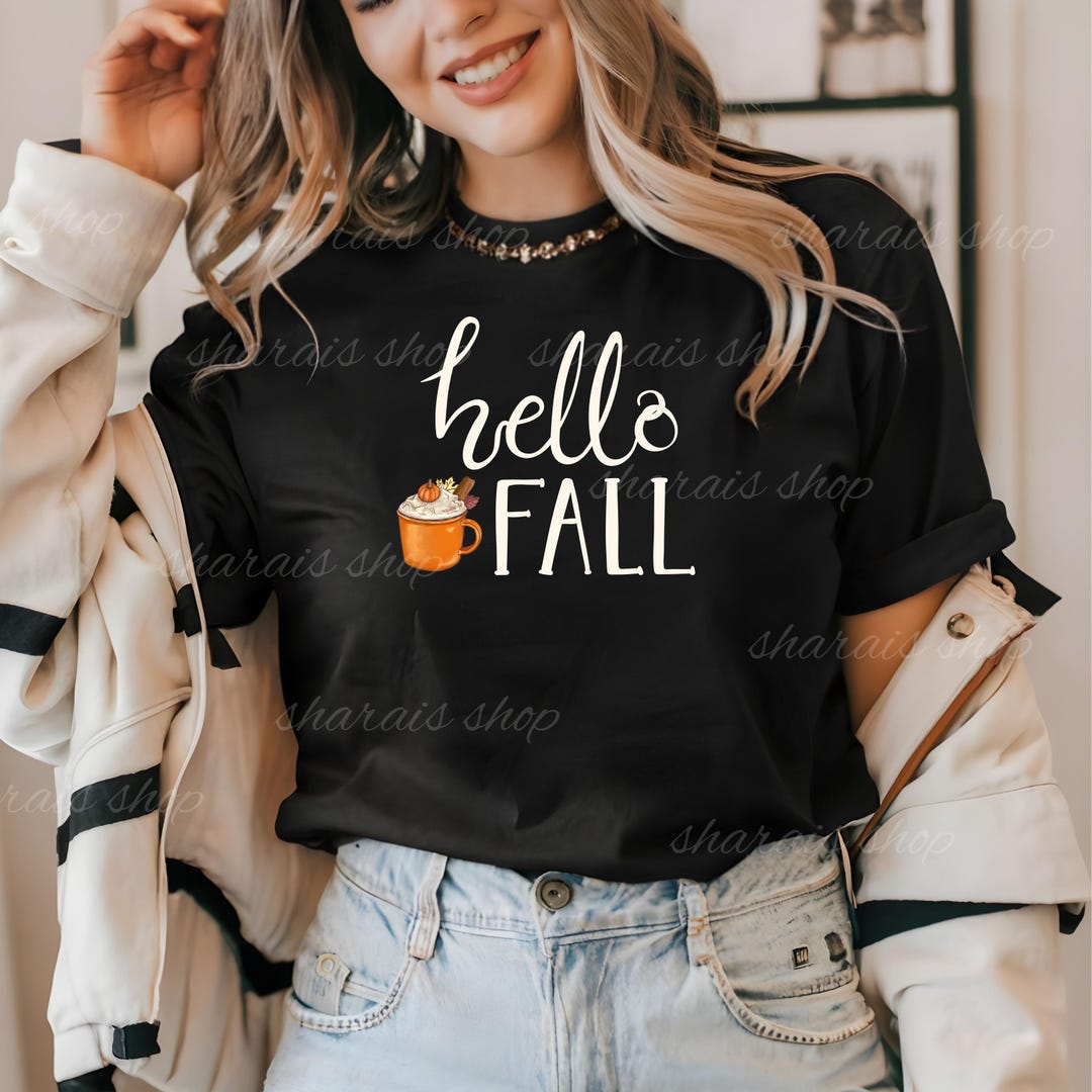 Hello Fall Png Image Digital Fall Download Png Image for Tshirts - Etsy