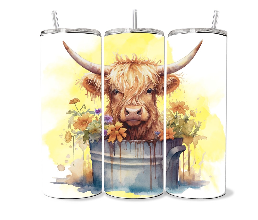 Hyland Cow Png Digital Download for 20 Oz Skinny Tumbler Digital File ...