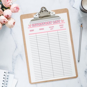 Inventory Management Form, Pop up Inventory Sheet, Small Business ...