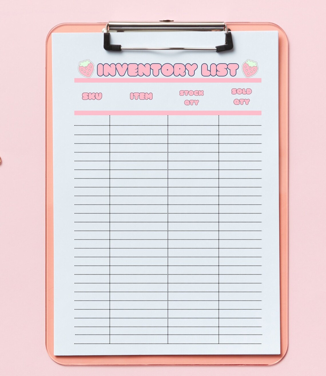 Inventory Management Form, Pop up Inventory Sheet, Small Business ...