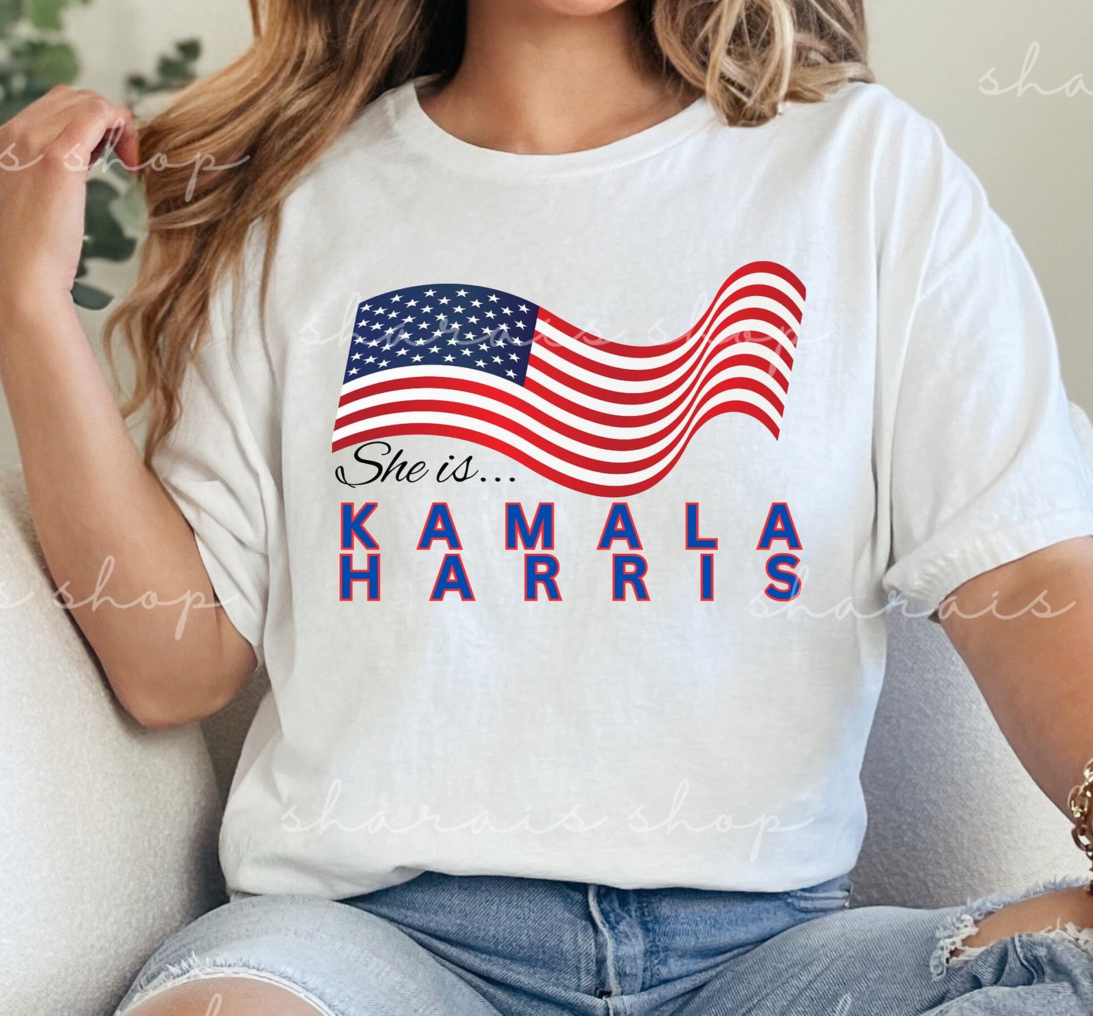 Kamala Harris American Flag Png Digital File Harris Image She is Kamala ...
