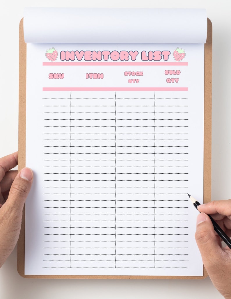 Inventory Management Form, Pop up Inventory Sheet, Small Business ...