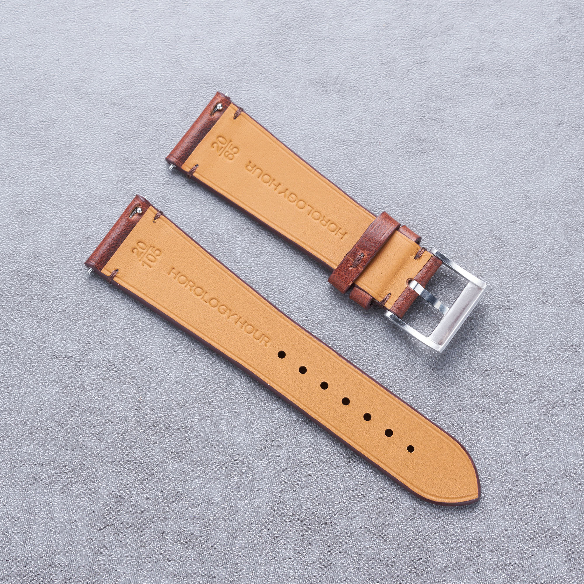 Blue Crazy Horse Quick-release Leather Handmade Watch Strap With ...