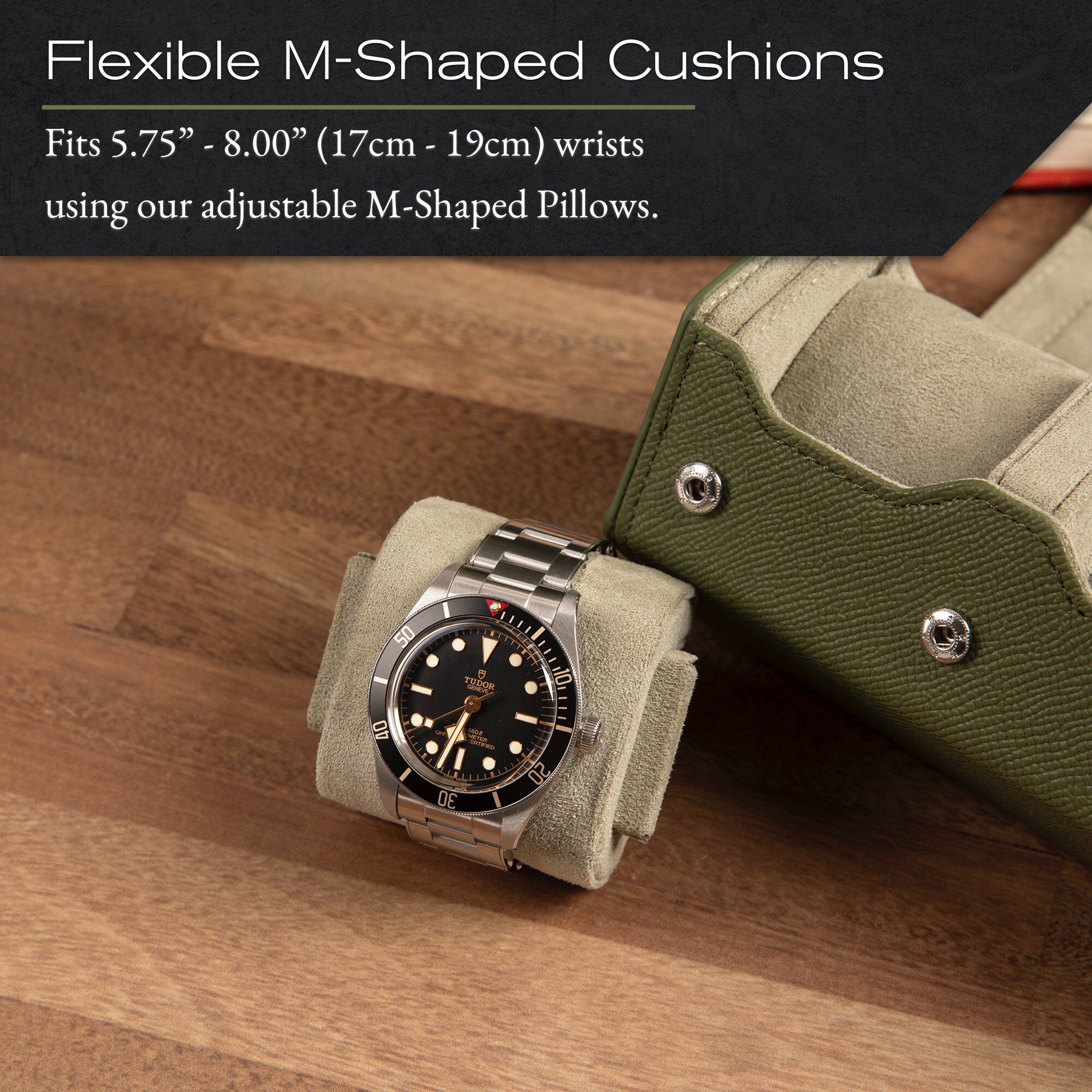 Prism 2.0 Leather Watch Roll Handmade - Black/tan/green - Microfiber ...
