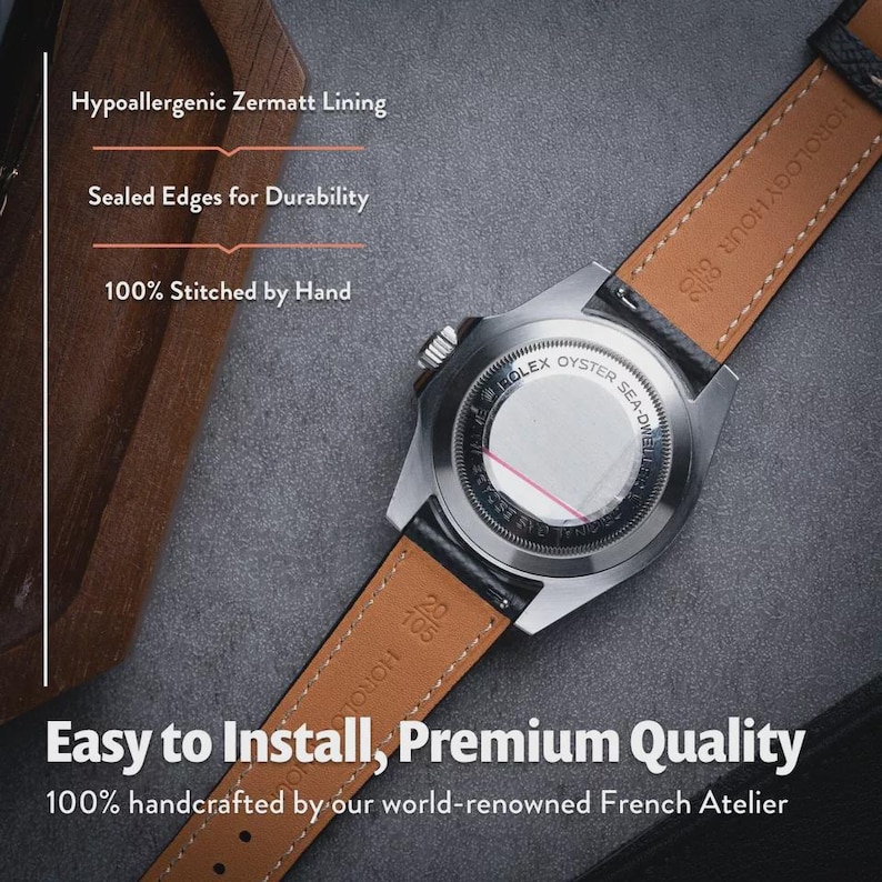 Epsom Leather Watch Strap - Handmade With Zermatt Leather Lining ...