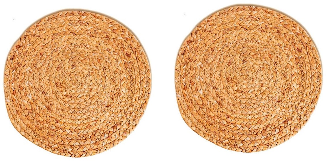 Woven Placemats Natural Wicker Placemat Set of 2 Pcs 13.9 - Etsy