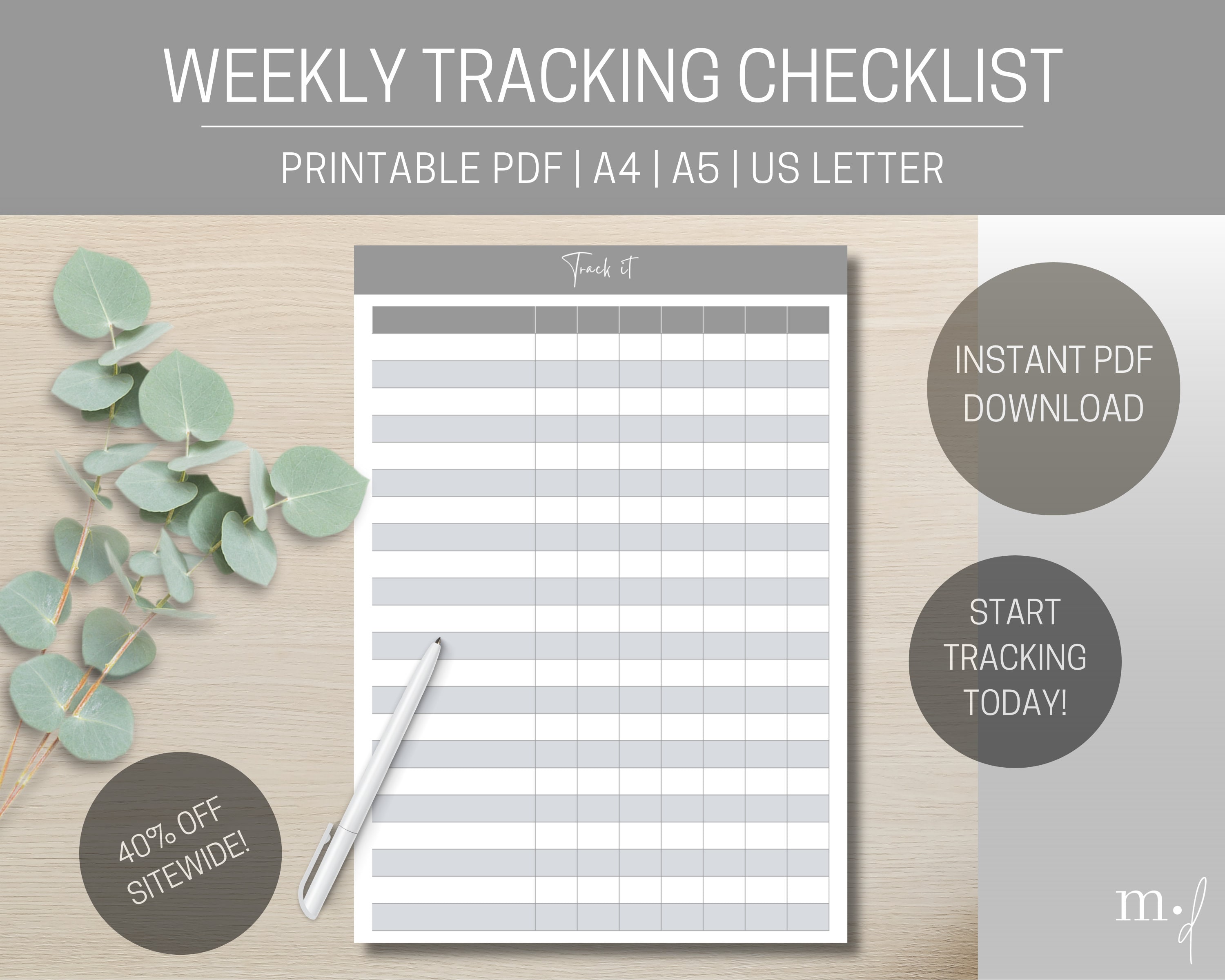 Weekly Checklist, Daily Checklist, Cleaning Checklist, Fitness Tracker ...