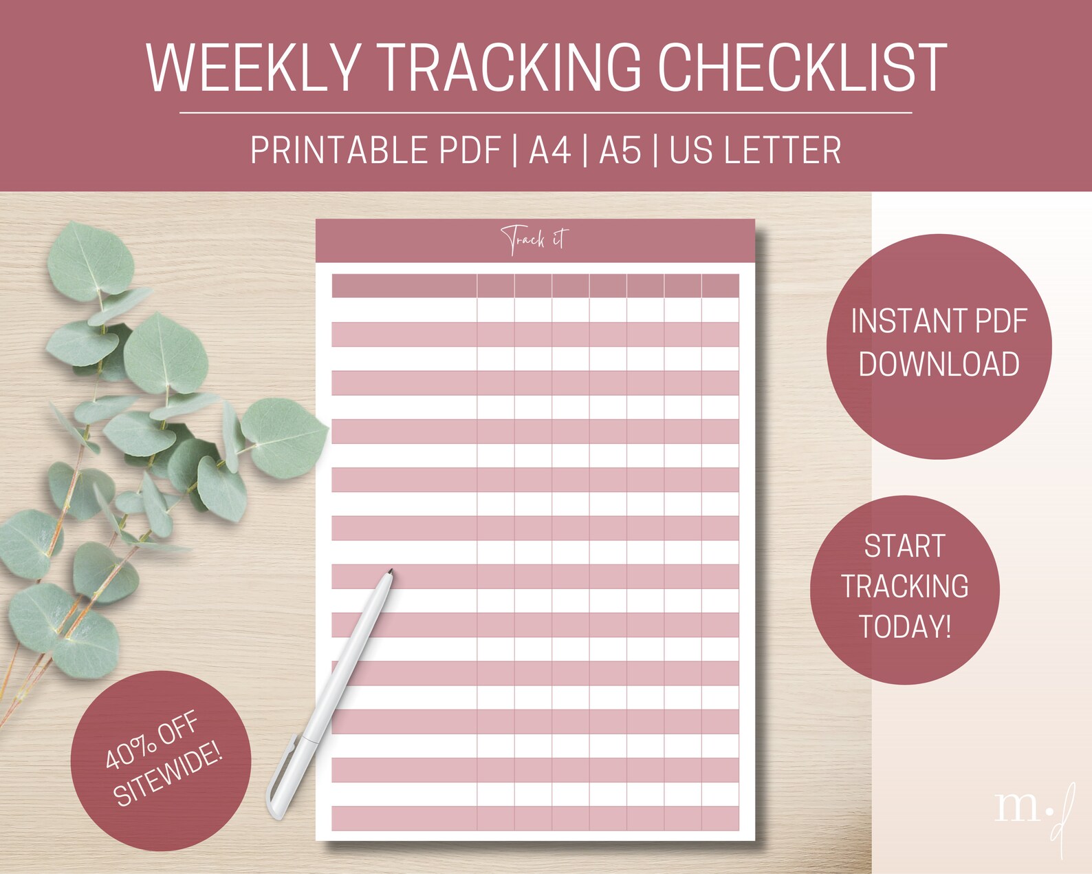 Weekly Checklist, Daily Checklist, Cleaning Checklist, Fitness Tracker ...