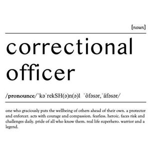 Correctional Officer Definition Print, for New Soon to Be Hero ...