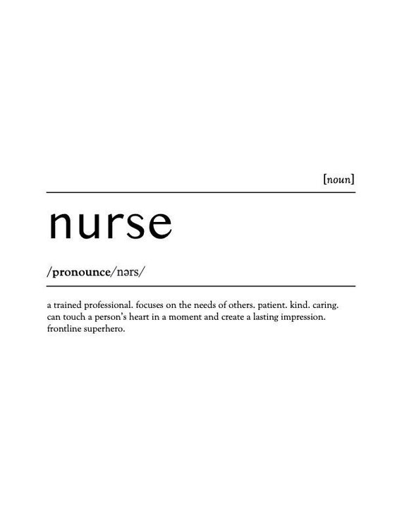 Nurse Definition Print Nursing Student Graduation Funny - Etsy