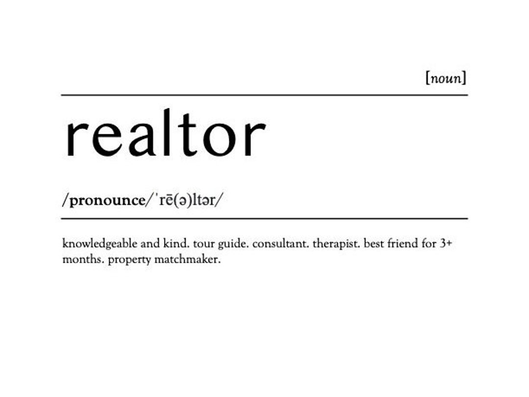 Realtor Definition Print. Office Wall Art. Workplace Poster. - Etsy