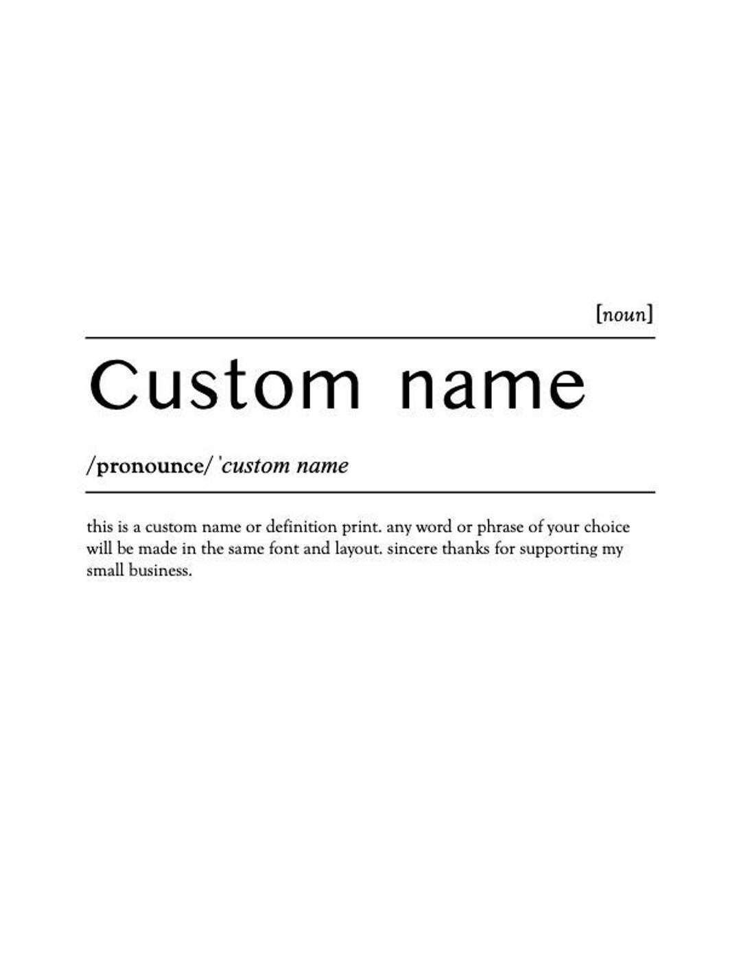 Custom Definition Name Print Quote Phrase Song Lyrics Verse ...