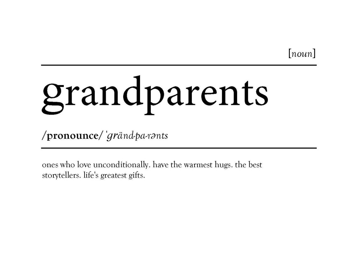 Grandparents Definition Print Best Storytellers Warmest Hugs | Etsy