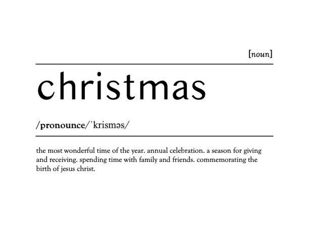 Christmas Definition Print for the Most Wonderful Time of the - Etsy