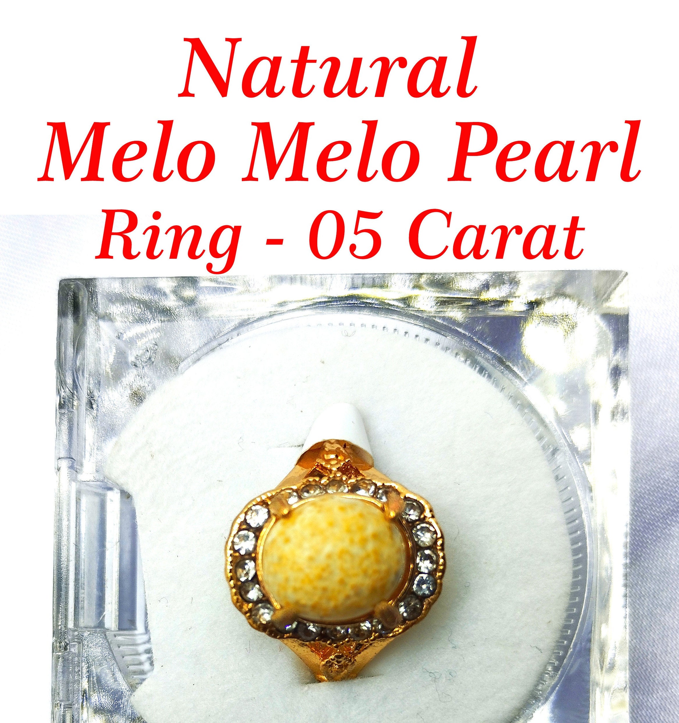Natural Melo Melo Pearl Ring Semi Oval 5ct - Etsy