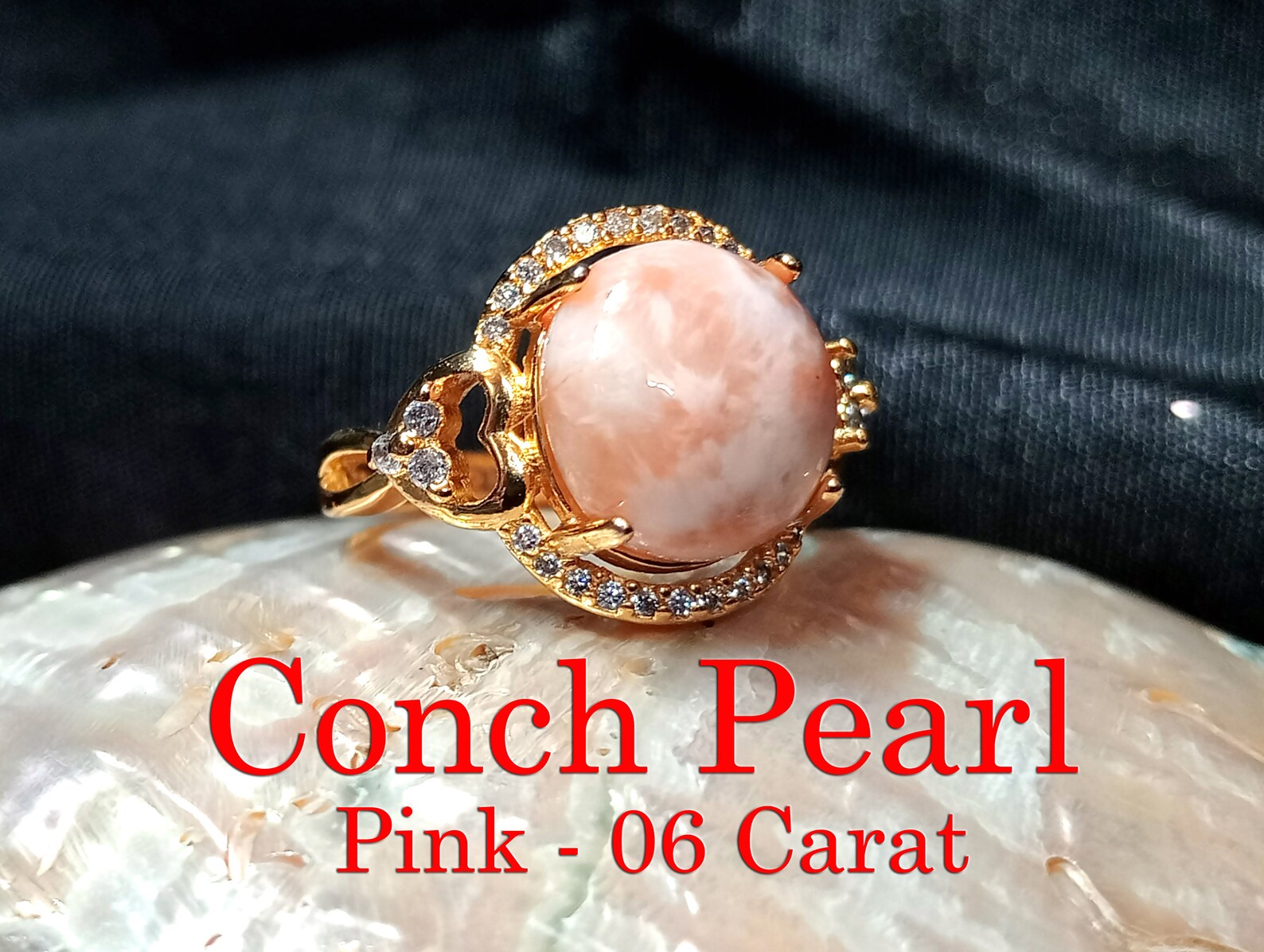 Pink Conch Pearl Ring - 6ct - Rare - Etsy