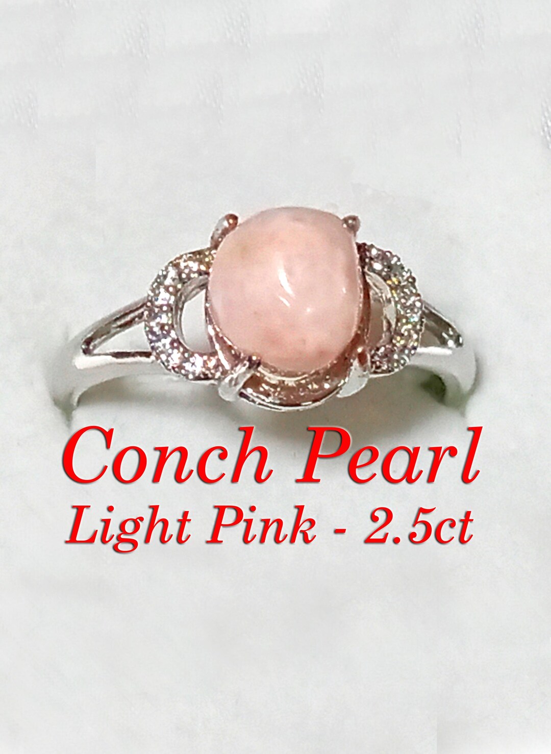 Natural Pink Conch Pearl Ring - 2.5ct - Etsy