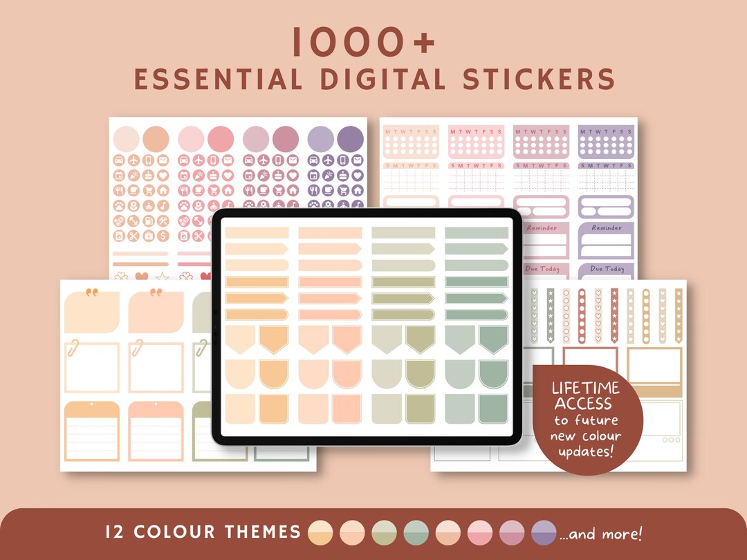 ESSENTIAL DIGITAL STICKERS | Digital Planner Stickers | Goodnotes ...
