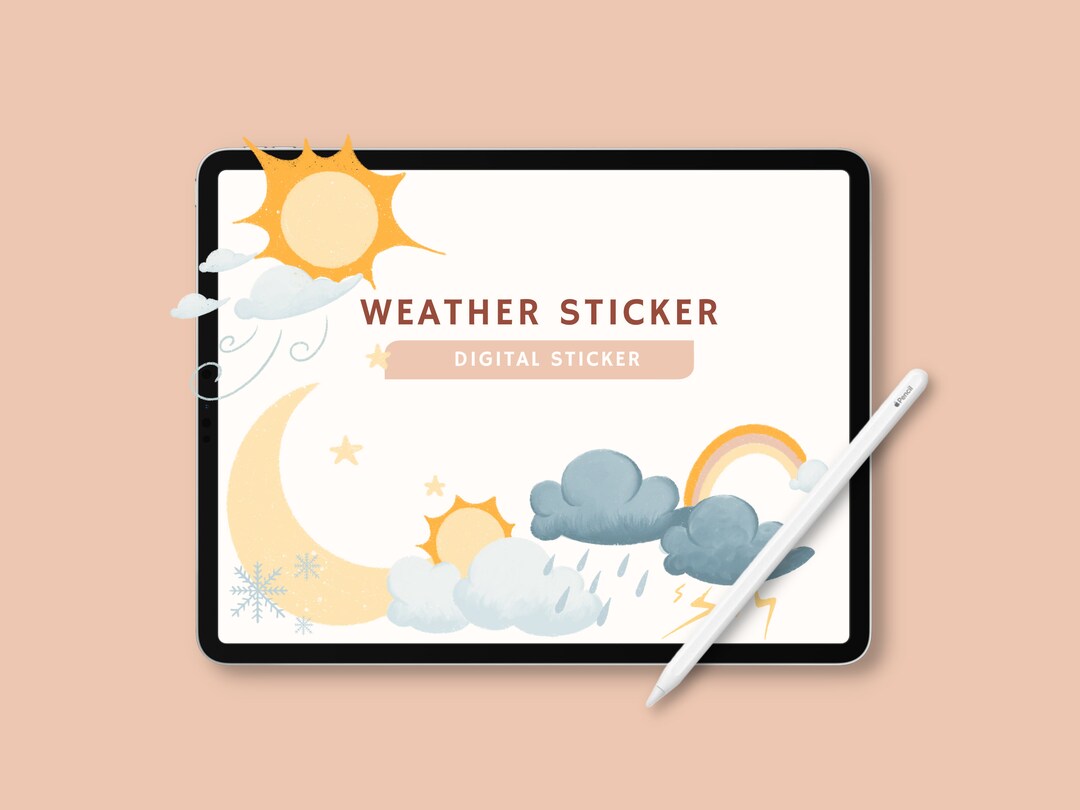 WEATHER DIGITAL STICKERS Digital Planner Stickers Goodnotes Stickers ...
