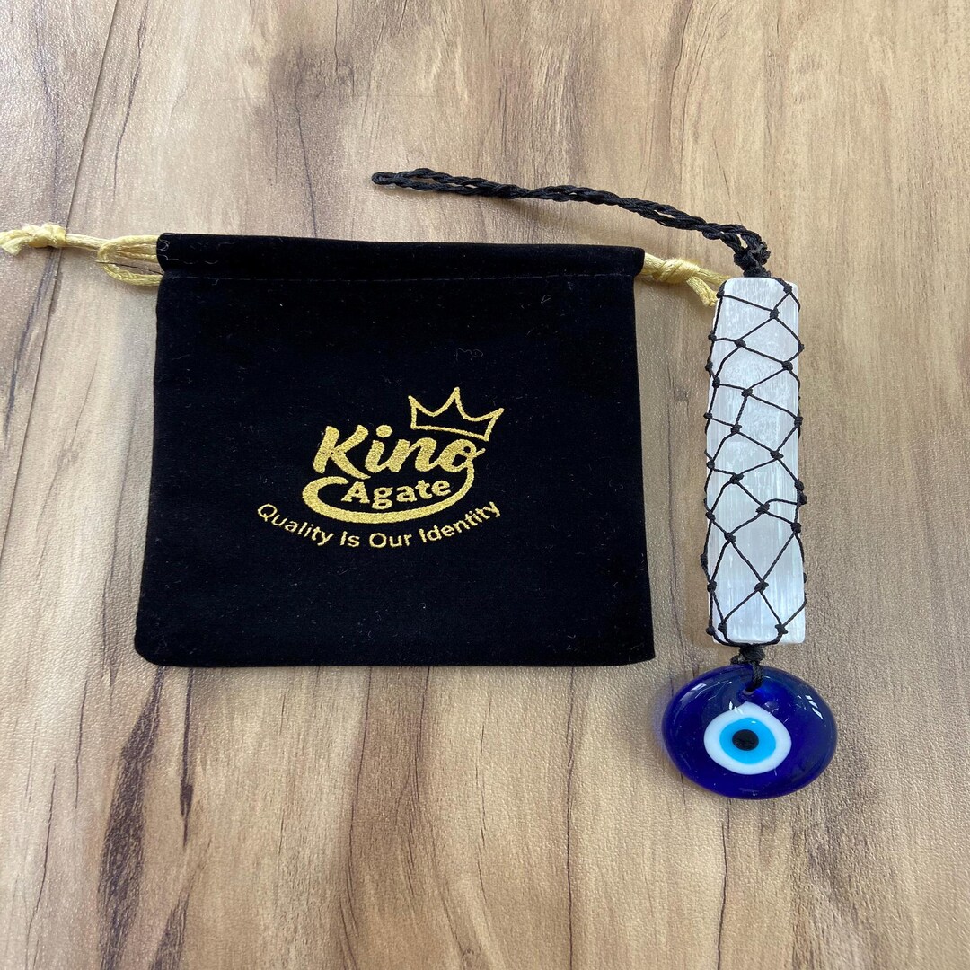 Selenite Evil Eye Hanger: Crystal Home Decor, Spiritual Protection - Etsy