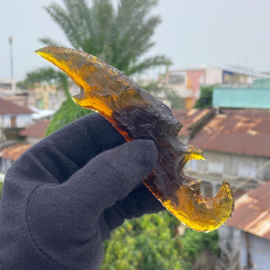 Amber Arrowhead Knife, Moon Phase Handle, Fantasy Cosplay Prop ...