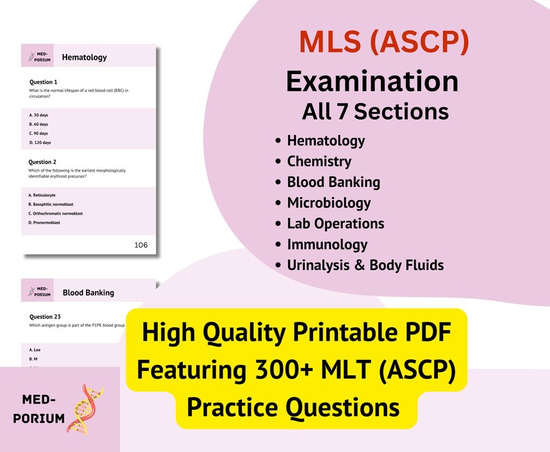 Complete MLS (ASCP) Exam Prep: 300+ Multiple Choice Questions - Etsy