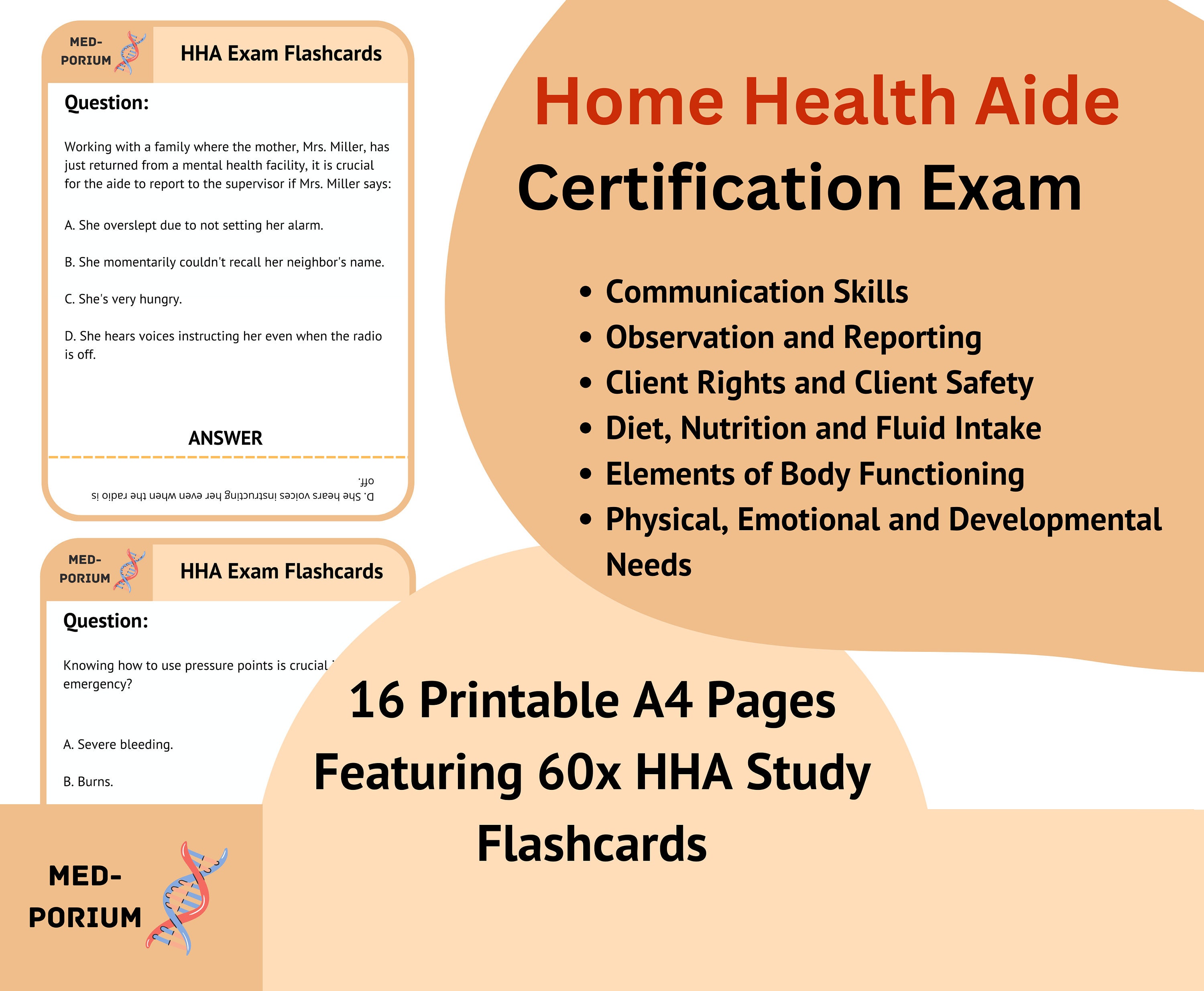 Home Health Aide (HHA) Certification Exam Flashcards - Etsy