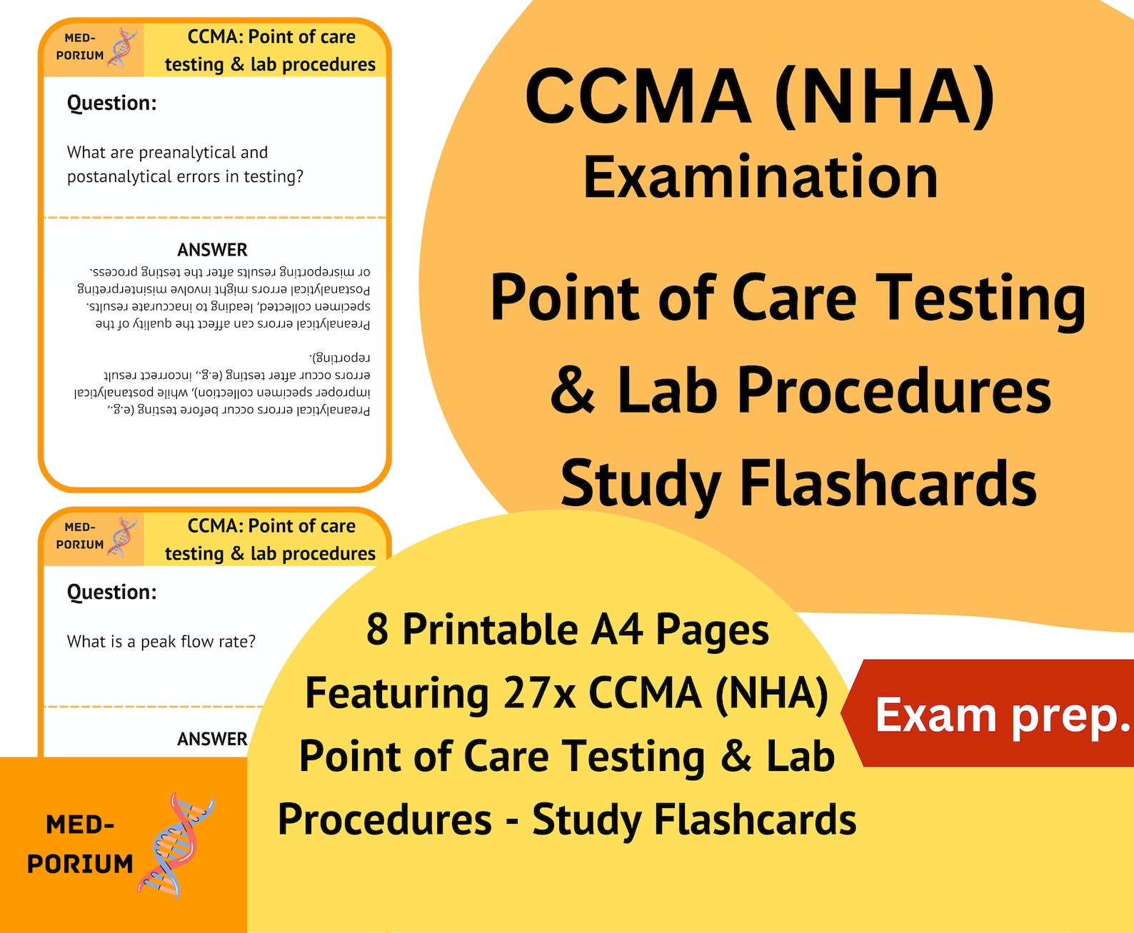 CCMA (NHA) Exam Flashcards: Point of Care Testing & Lab Procedures - Etsy