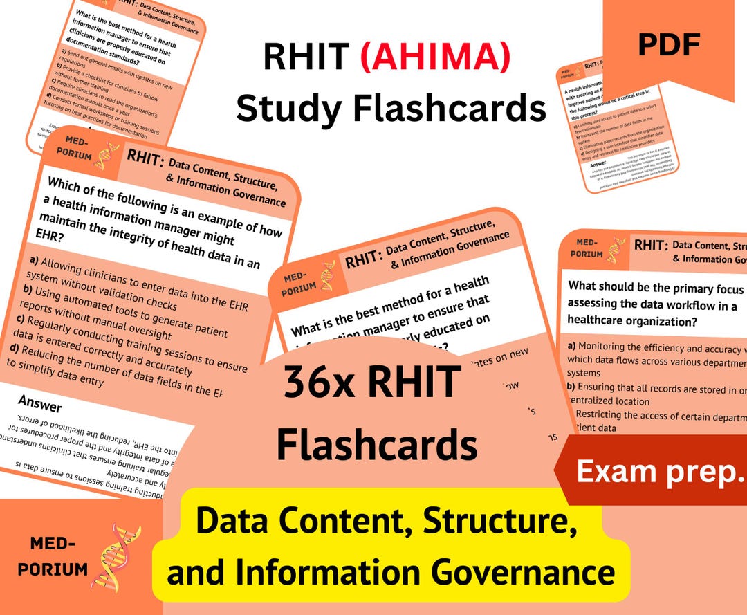 RHIT (AHIMA) Exam Flashcards: Data Content, Structure, and Information ...