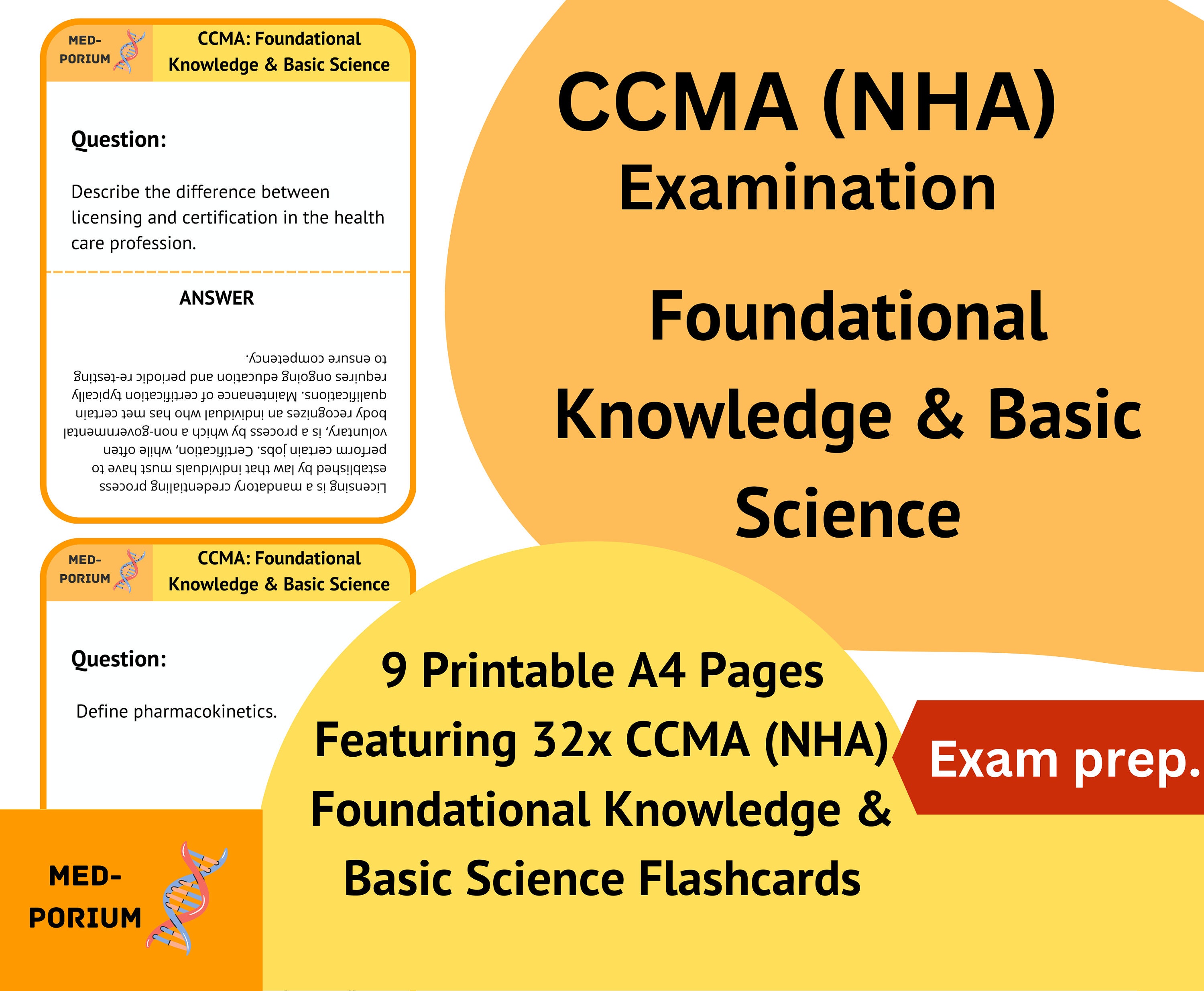 CCMA (NHA) Exam Flashcards: Foundational Knowledge & Basic Science - Etsy