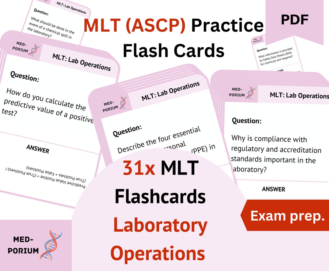 MLT (ASCP) Exam Flashcards: Laboratory Operations - Etsy
