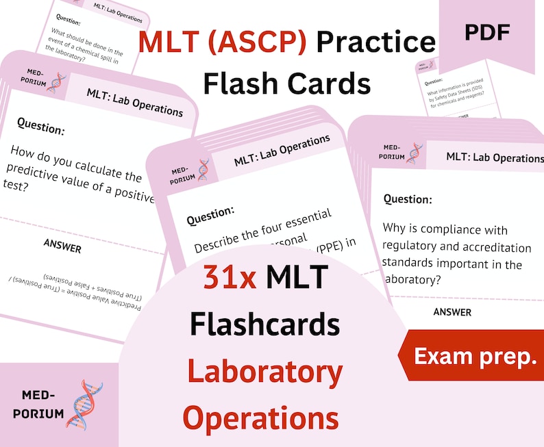 MLT (ASCP) Exam Flashcards: Laboratory Operations - Etsy
