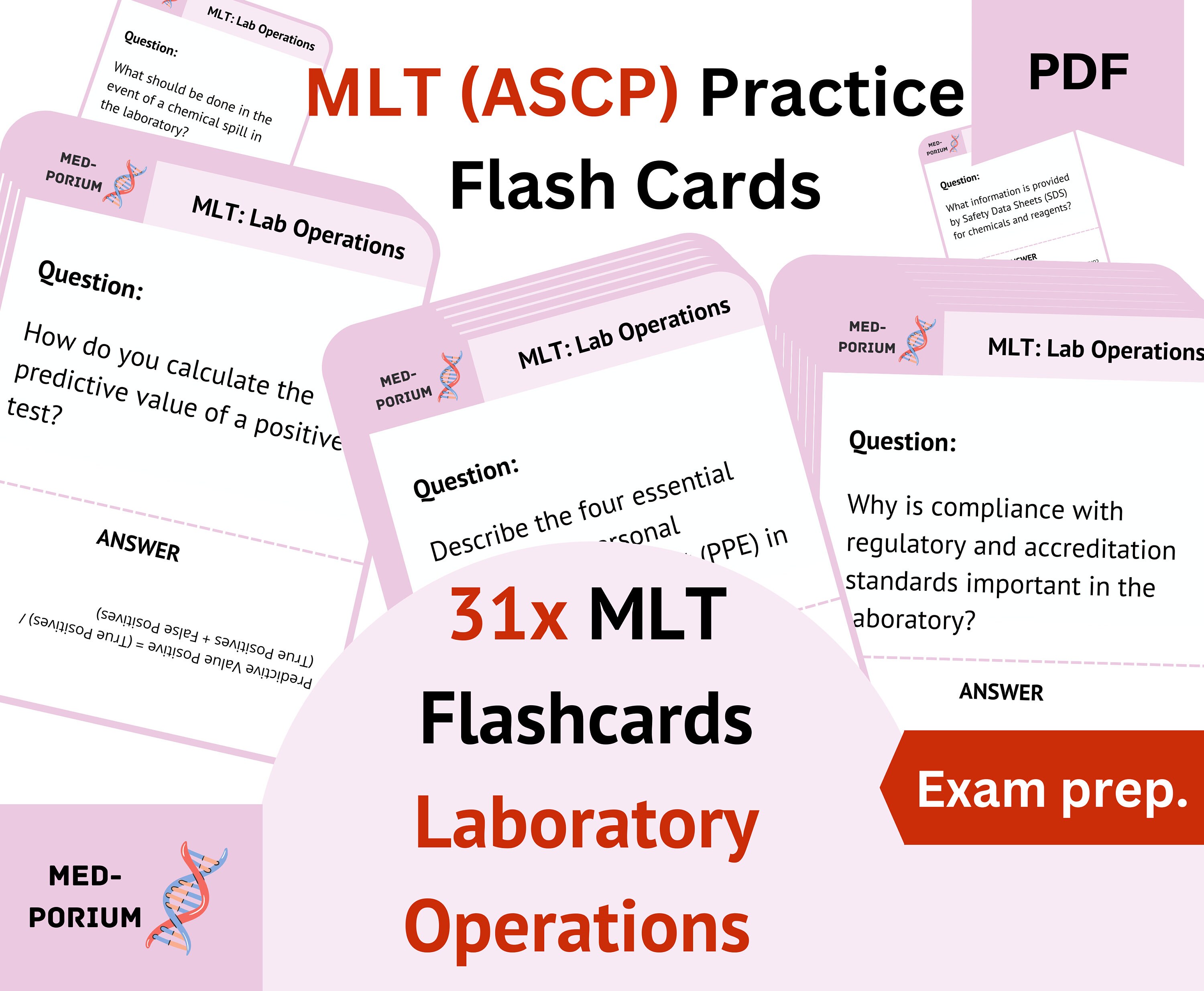 MLT (ASCP) Exam Flashcards: Laboratory Operations - Etsy