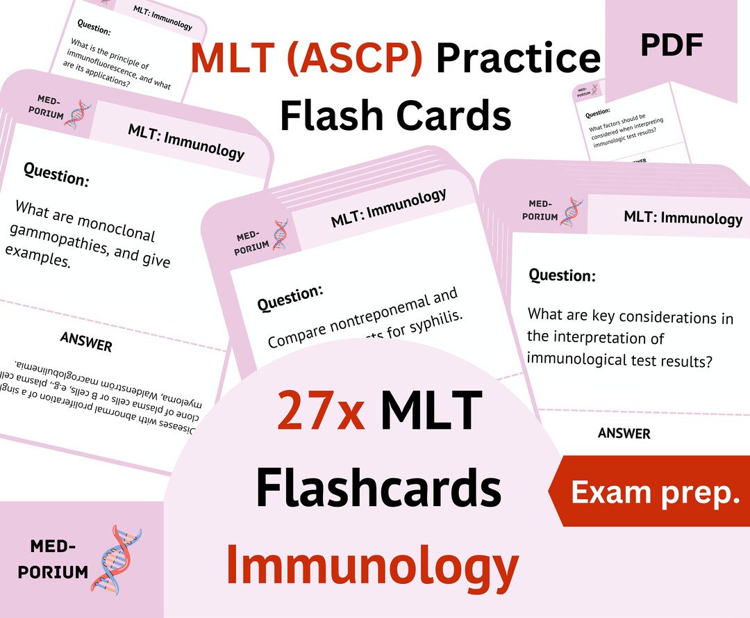 MLT (ASCP) Exam Flashcards: Immunology - Etsy