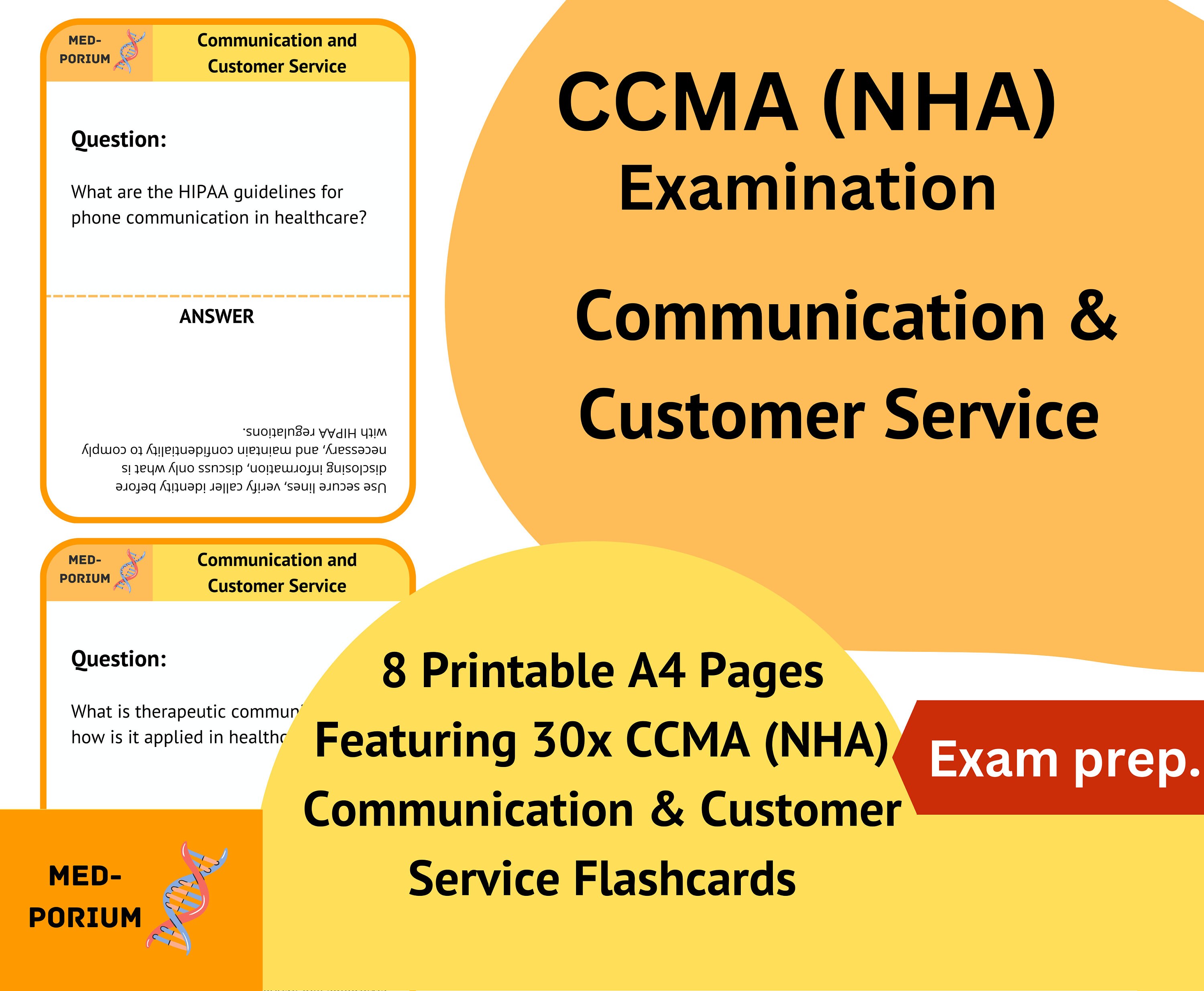CCMA (NHA) Exam Flashcards: Communication & Customer Service - Etsy