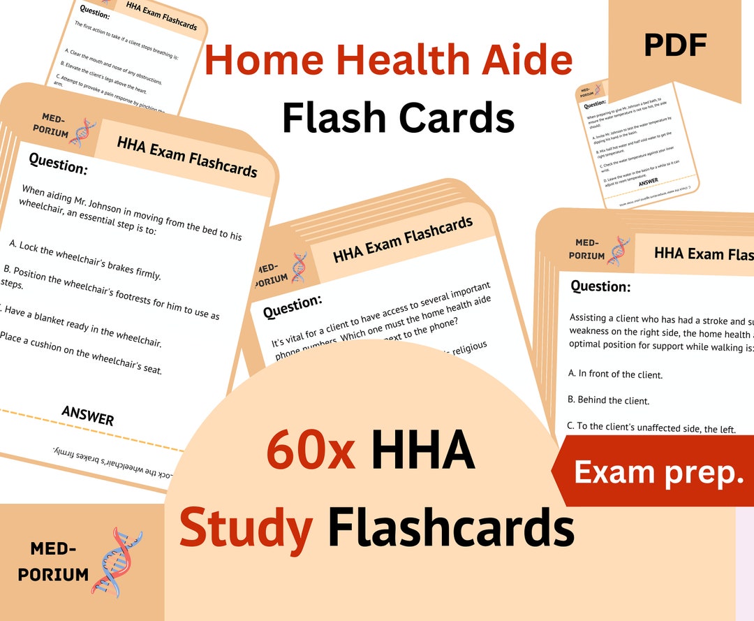 Home Health Aide (HHA) Certification Exam Flashcards - Etsy Home Health Aide (HHA) Certification Exam Flashcards - Etsy